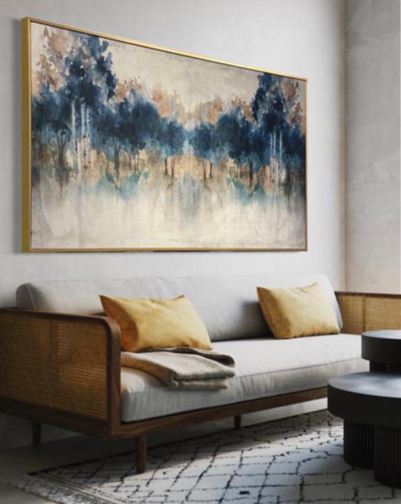 Reflections in Blue Landscape Art - Atifa Printed - ARTIQUE Gallery