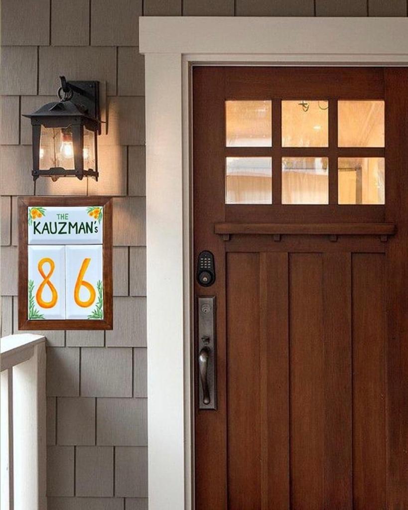Hand-Painted Customized Framed Ceramic House Sign (3 Tiles) - ARTIQUE ...