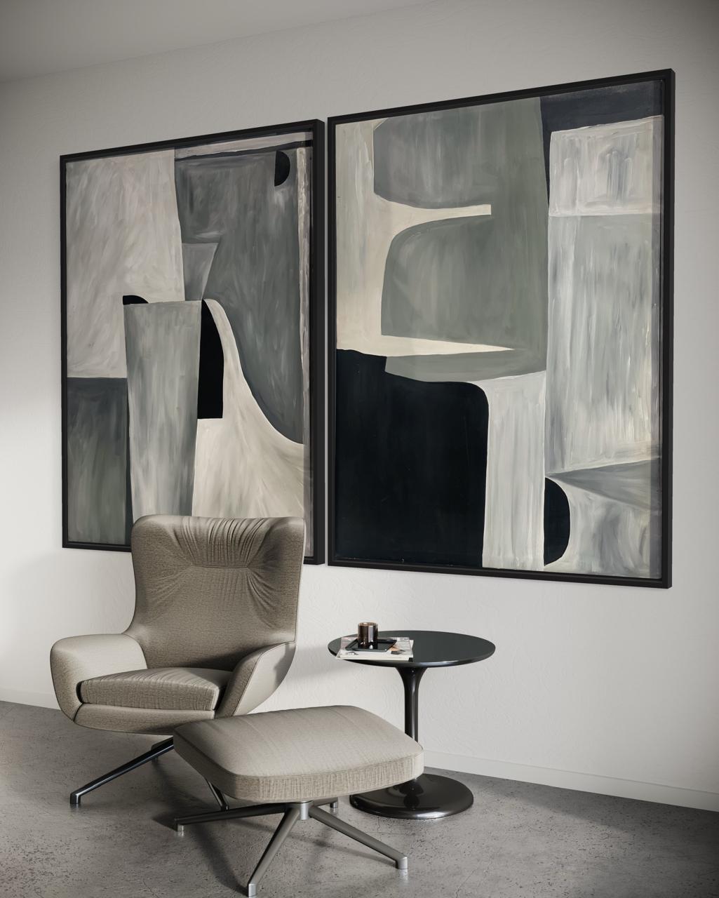 Shades of Grey: Modern Abstract Art Set 60*80*2 cm - ARTIQUE Gallery