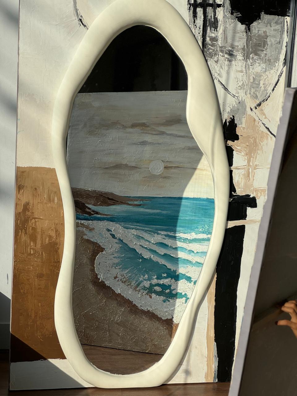 White Boho Mirror - ARTIQUE Gallery
