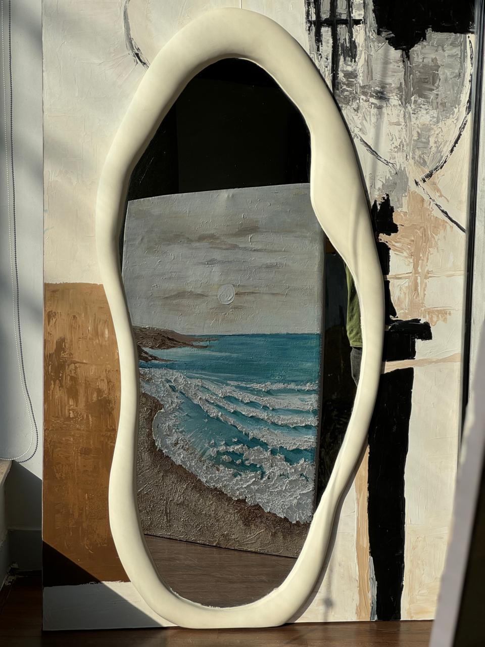 White Boho Mirror - ARTIQUE Gallery