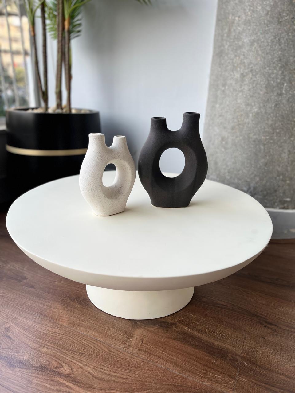 Eclipse Round Fiberglass Pedestal Coffee Table - ARTIQUE Gallery