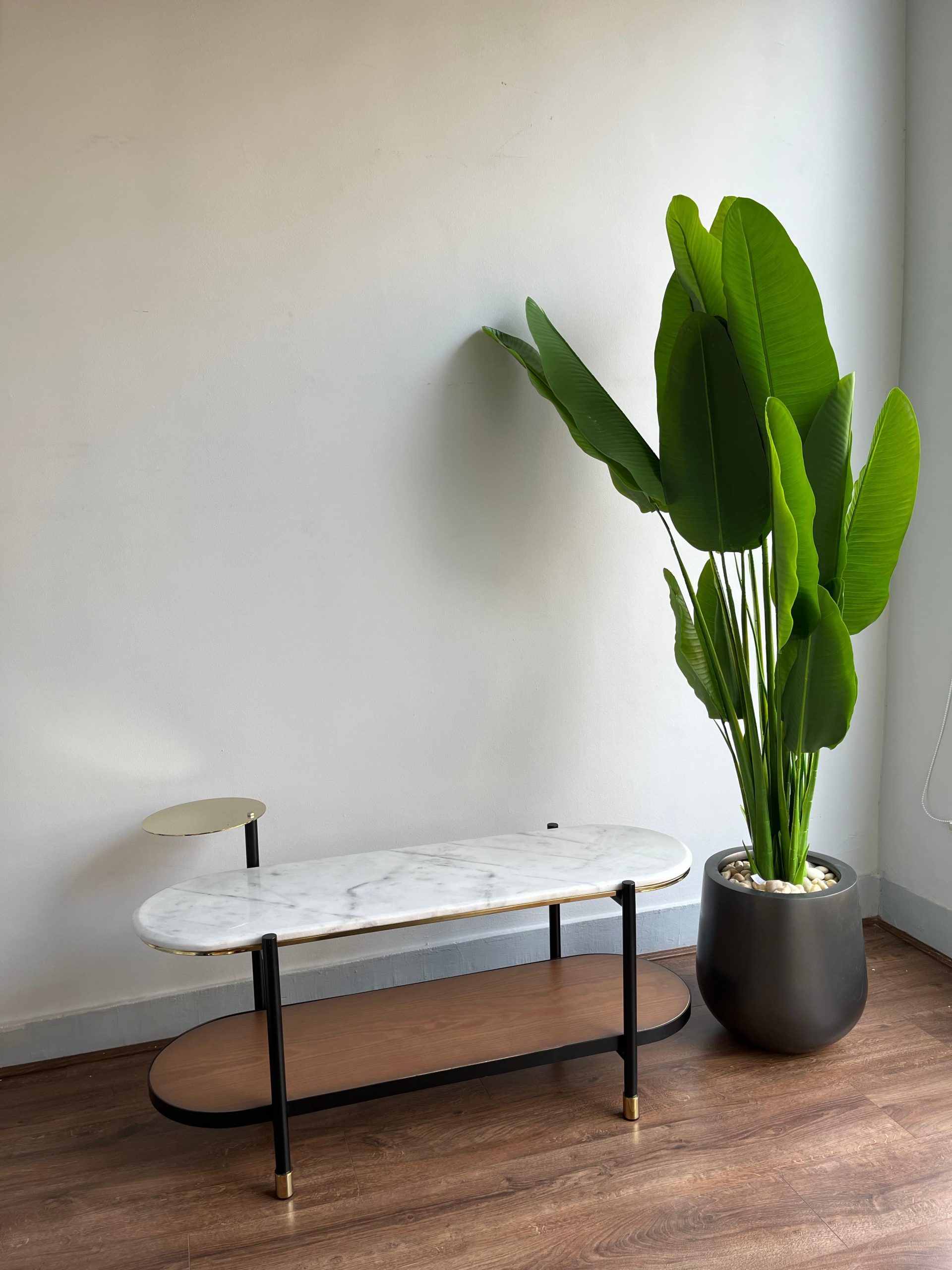 Marble and Wood Dual-Layer Coffee Table - ARTIQUE Gallery