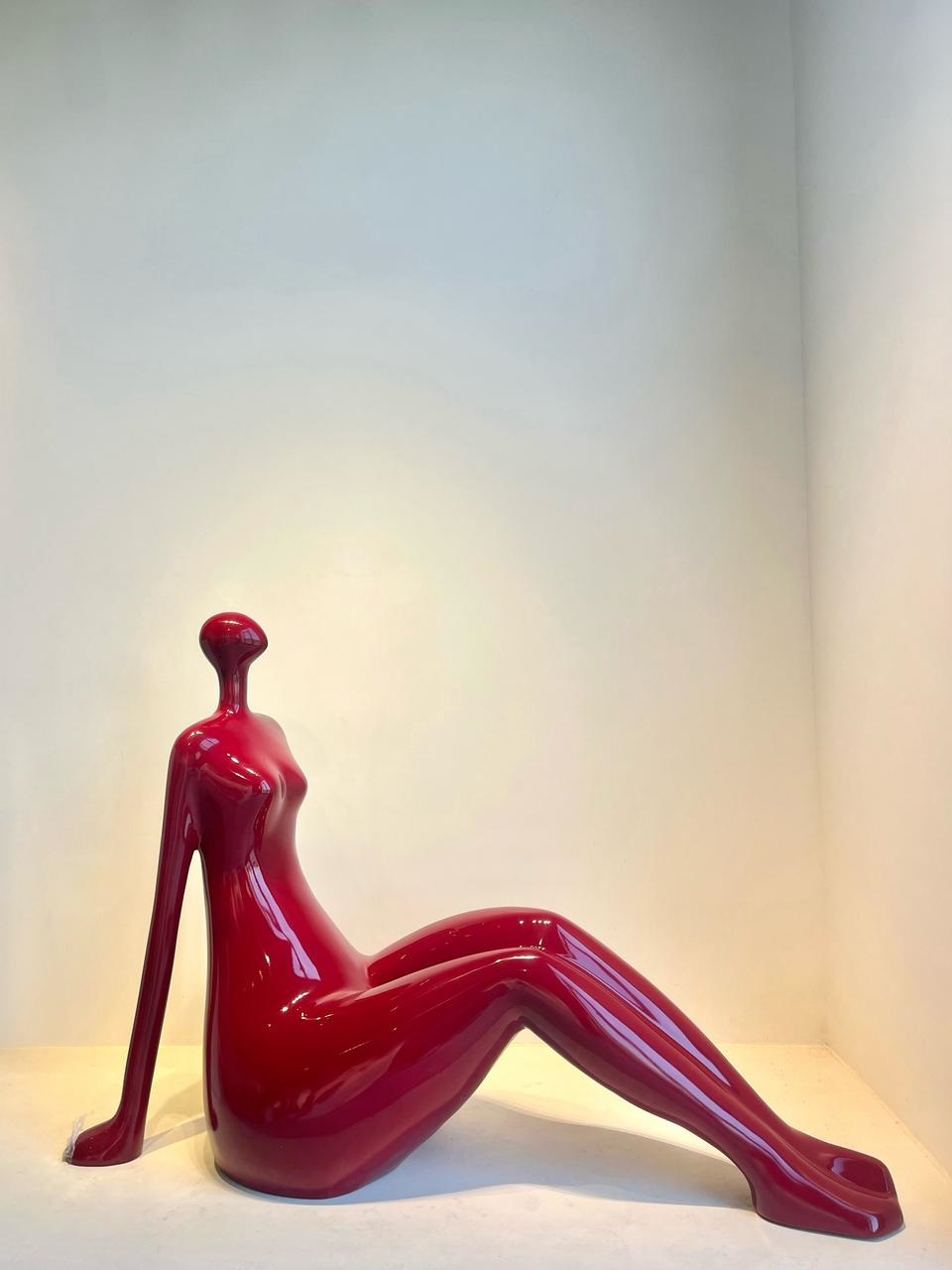 Crimson Muse Lounge Sculpture - ARTIQUE Gallery