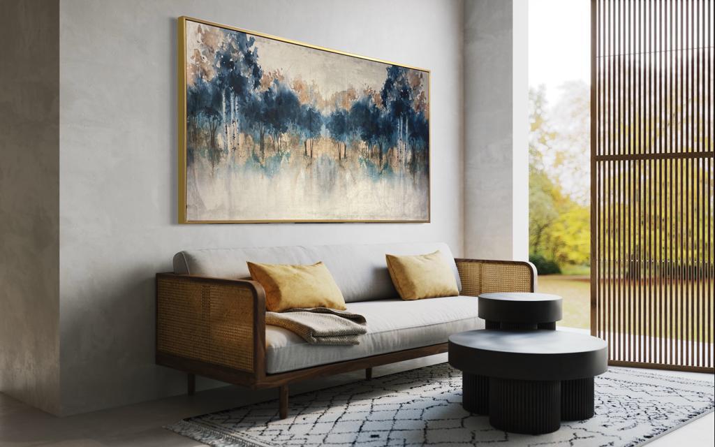 Reflections in Blue Landscape Art - Atifa Printed - ARTIQUE Gallery