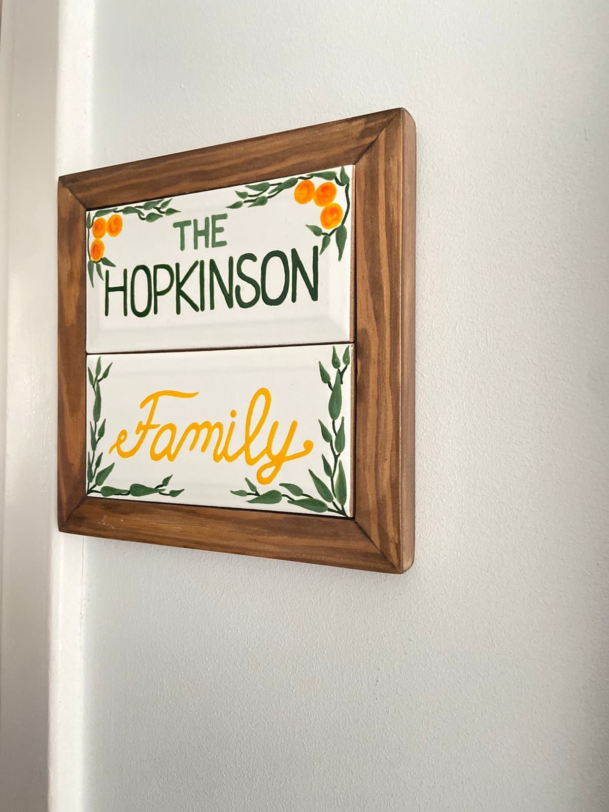 Hand-painted Customized Framed Ceramic House Sign (2 tiles) - ARTIQUE ...