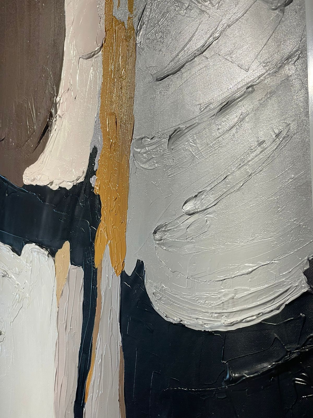 Timeless Contrast: Ochre and Neutral Abstract Art - ARTIQUE Gallery