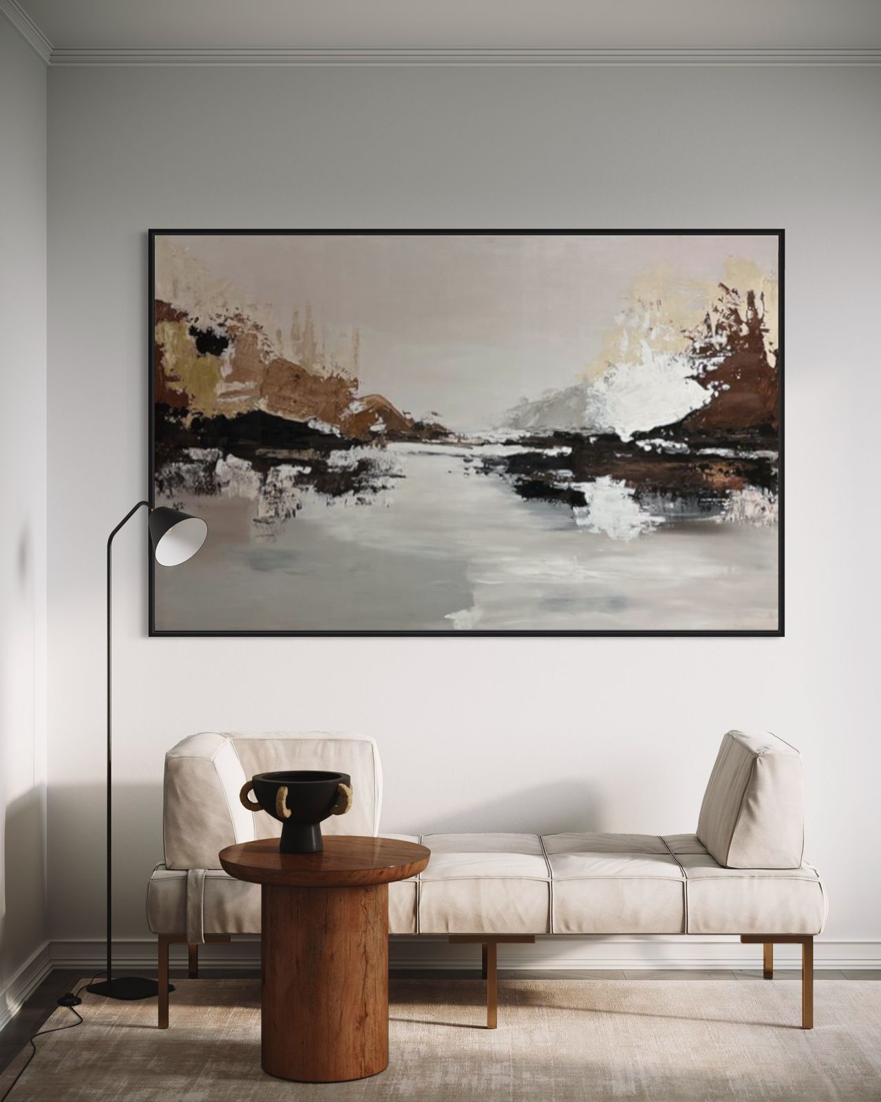 Calm Reflections – Neutral Landscape Abstract Art 150*95 cm - ARTIQUE ...