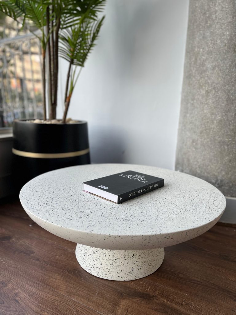 Ivory Terra Round Fiber Glass Coffee Table - ARTIQUE Gallery